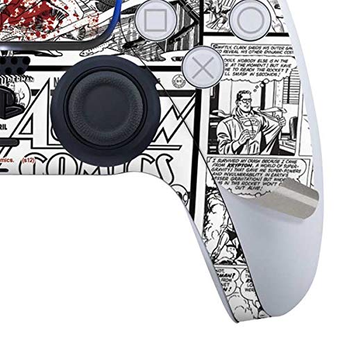 Skinit Decal Gaming Skin Compatible with PS5 and Compatible with PS5 Digital Edition DualSense Controller - Officially Licensed Warner Bros Superman Comic Logo in Red Design