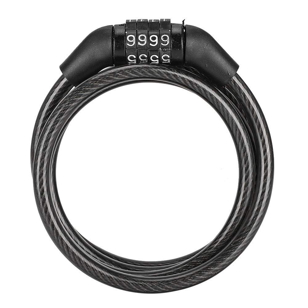 PUSOKEI Security Bike Lock Steel Lock Line, Manganese Steel Cable Motorcycle Lock Bike Chain Lock Easy to Use
