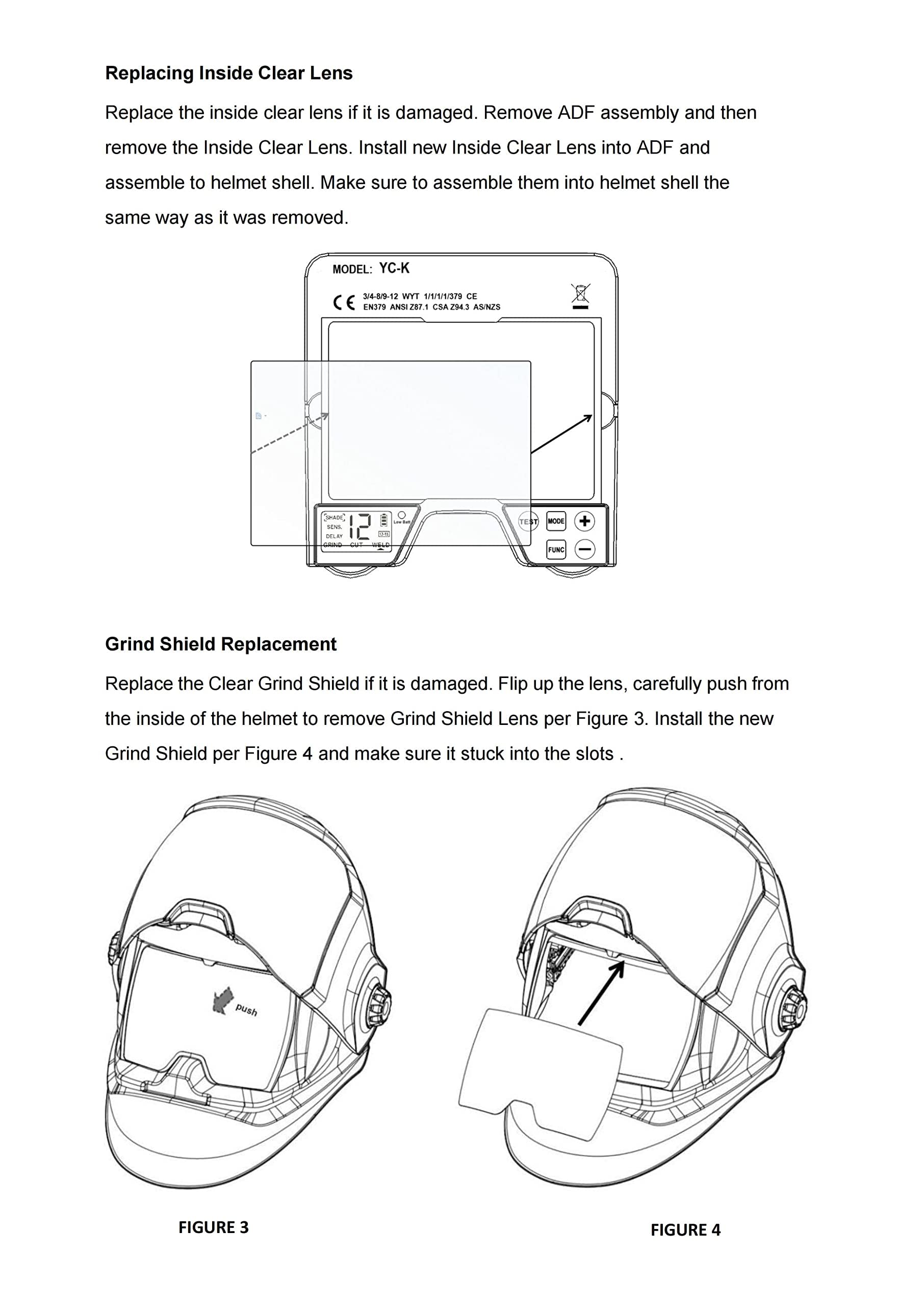TAKAFORCE Welding Helmet Accessories Replacement Lens 10 Grind Shield Clear Lens+4 Outside Cover Lens+2 Inner Lenses for TF-WH10(BU)