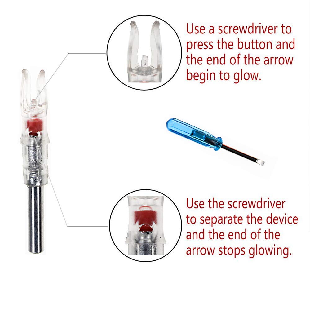 JY-Sports 3PCS Led Nocks 6.2mm Automatic Light Nocks Replaceable Arrow Nocks for Hunting Shooting(.244"/6.2mm)