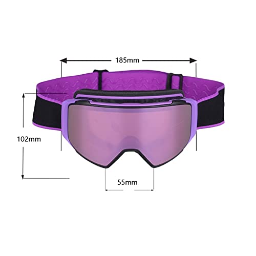 SRISKA Magnetic Ski Goggles Replacement Lens Double-Layer Anti-Fog Cross-Country Ski Goggles UV400 Vacuum Coating