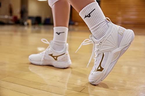 Mizuno Women's Wave Momentum 2 | Women's Indoor Volleyball Shoe | White/Pink | US Women's 10
