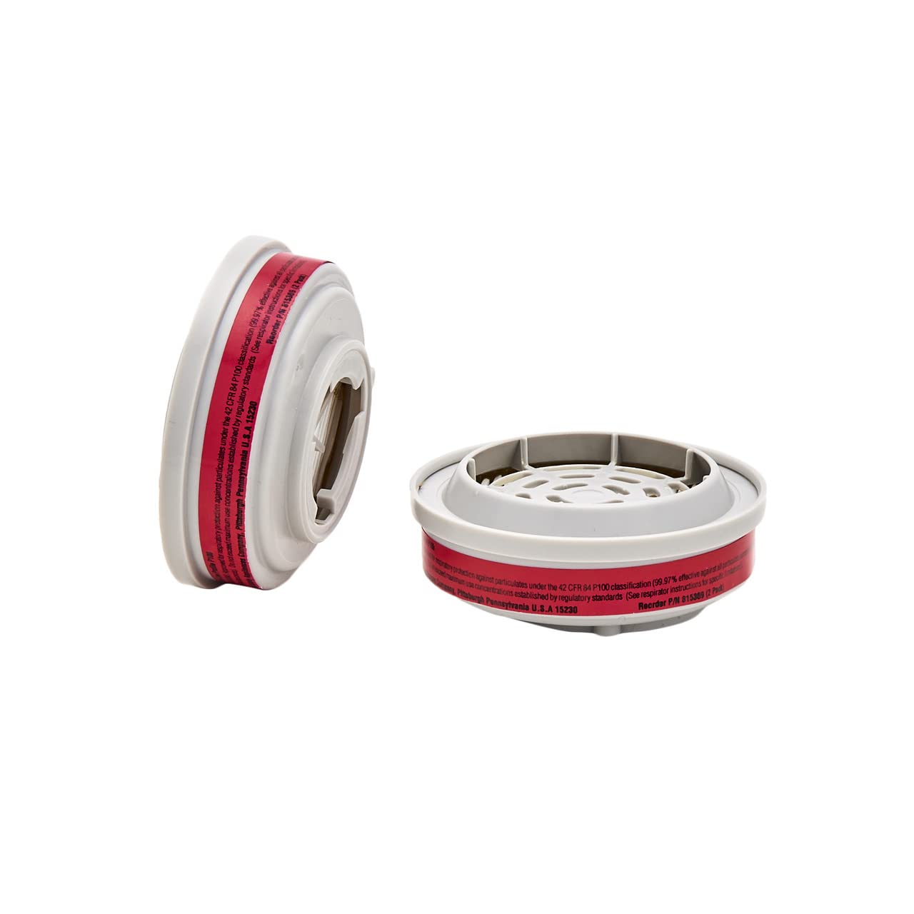 MSA 815369 Advantage Respirator Particle Filter - Low Profile P100, Quantity: 2 per Pack, Dusts/Particles/Mists Respirator Cartridge, Light Weight