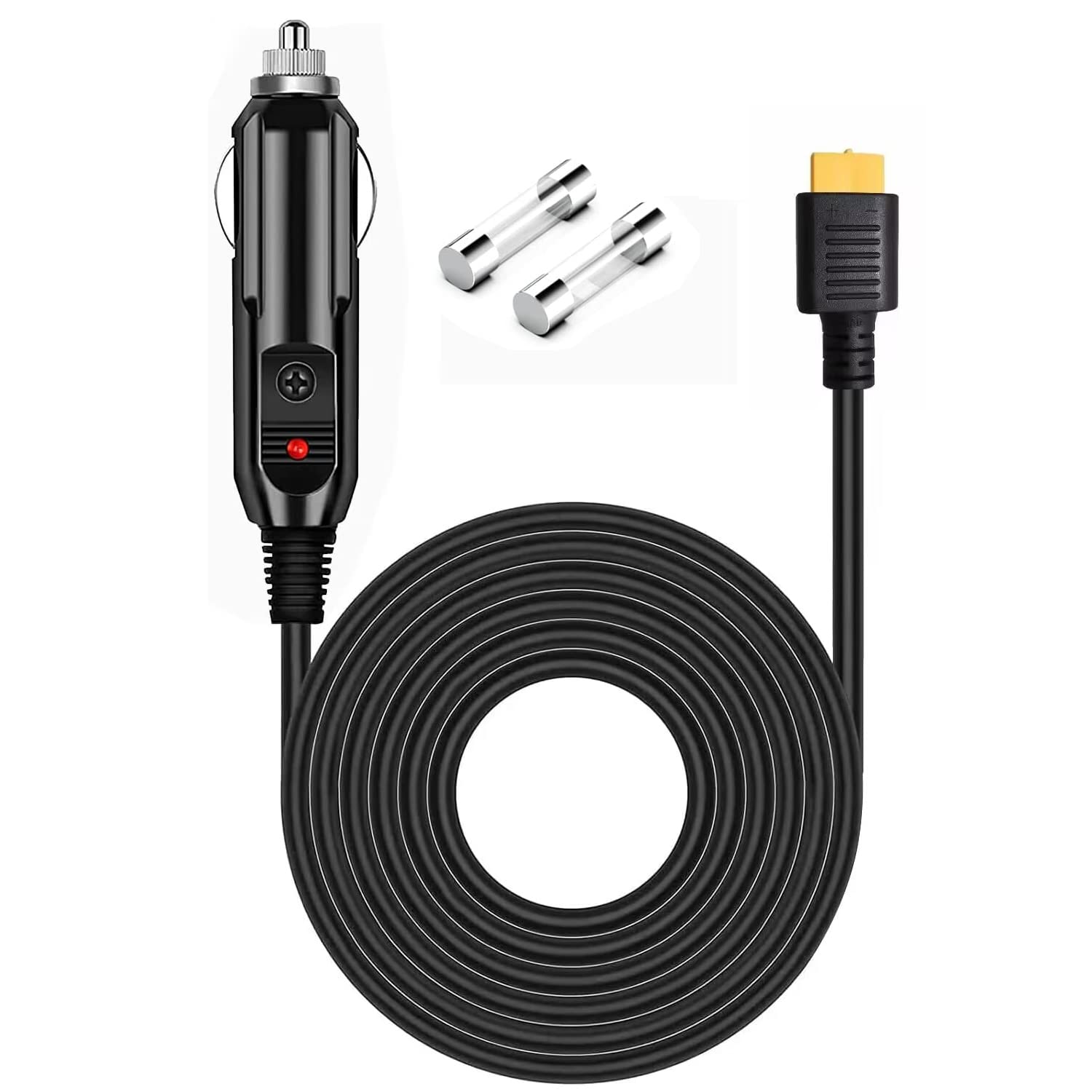 MJPOWER 12V/24V Car Charger Cable Compatible Ecoflow Delta/River Series,Bluetti EB55,Anker 757/767 and More XT60 Connector Solar Power Station,EF ECOFLOW Wave 2 Portable Air Conditioner DC Adapter