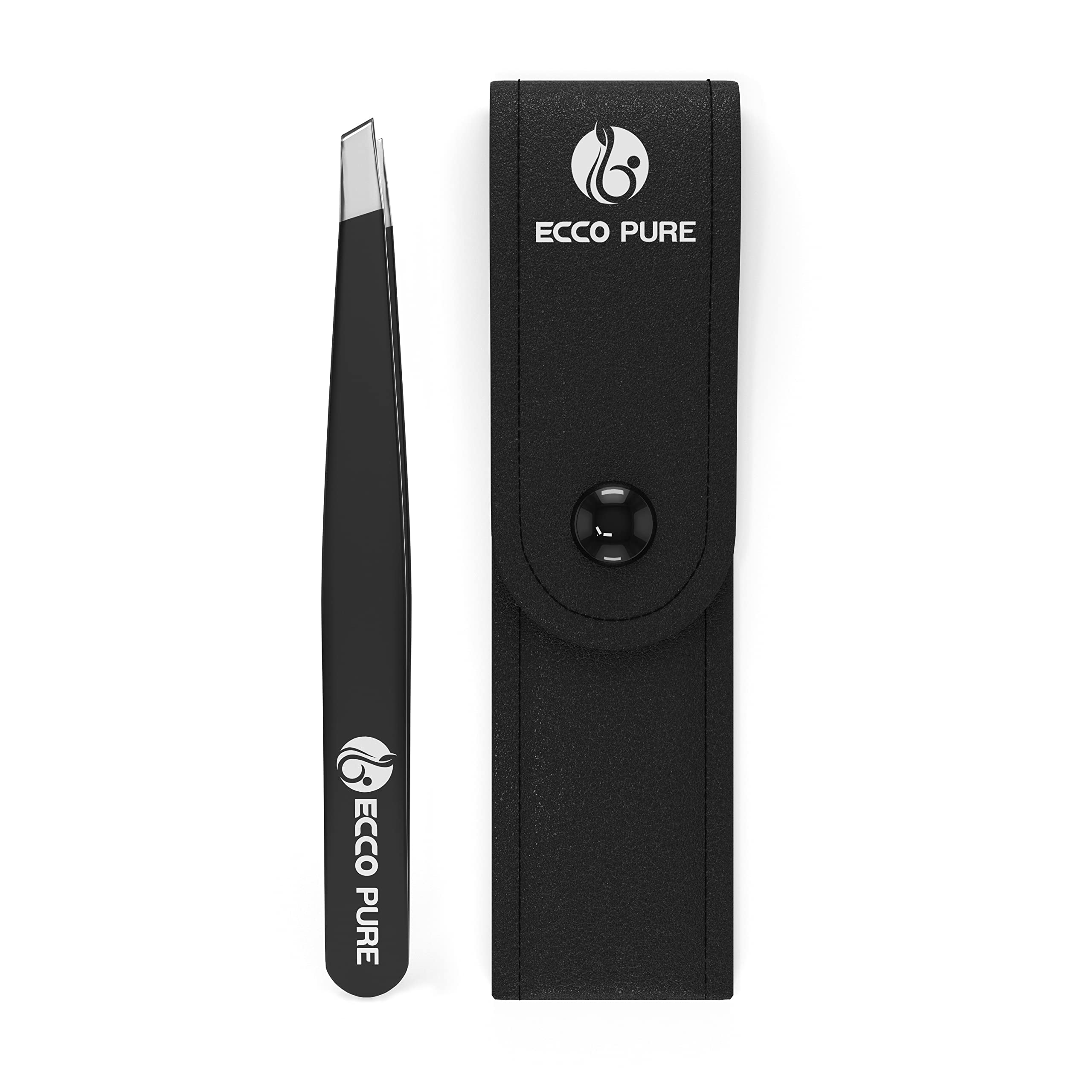 Slant Tip Tweezers For Women & Men - Stainless Steel Tweezer - Fine & Sharp Points - Premium-Grade Lab Precision (1 Pack)