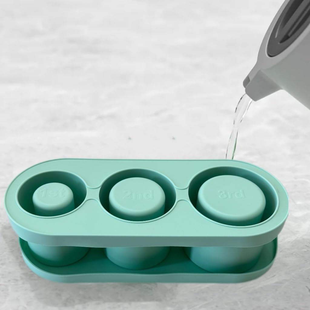 TAYASH Silicone Ice Cube Tray with Lid for 20-40 oz Tumblers,3 in 1 Silicone Ice Cube Molds With Lid and Bin,Summer Ice Cube Trays for Chilling Cocktails, Whiskey (Size : Green)