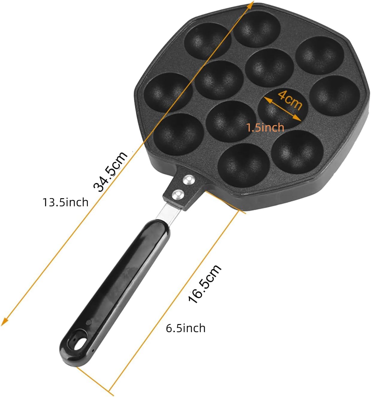 Takoyaki Maker, Non Stick Pan Easy and Simple to Make Japanese Takoyaki Octopus Ball Ideal for Mini Pancake Cake Pop Pan and Takoyaki Maker for Danish Stuffed