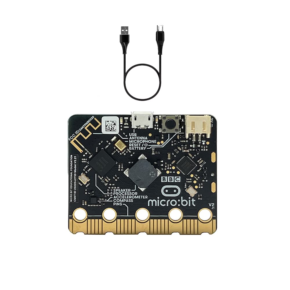 youyeetoo BBC Micro:bit V2.2 Development Board, Education Programming Learning STEM Kit for Teenager, School DIY Projects,Compatible with Microbit V1, MicroPython (Basic Bundle)