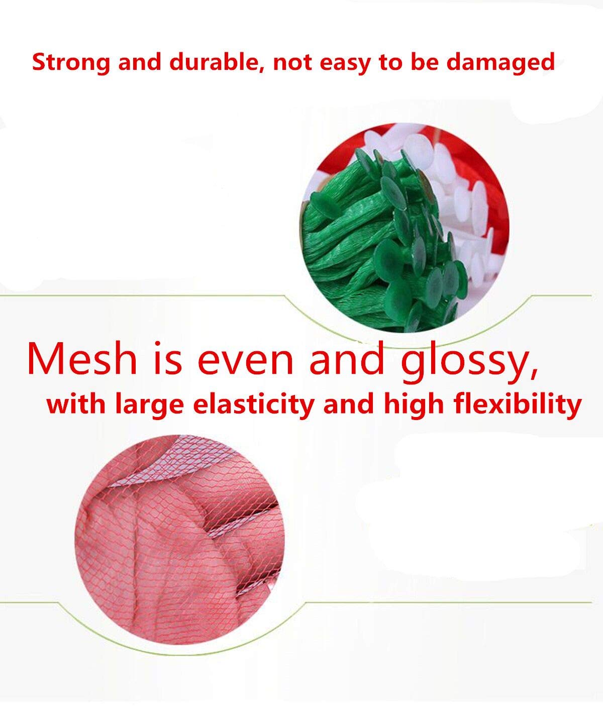 Reusable Produce Bag 15 inch mesh Storage Bags Comes with Loop-Style Closures for Grocery Shopping & Storage of Fruit Vegetable seadfood Garden Produce-Eco Friendly Net Bags 100pack