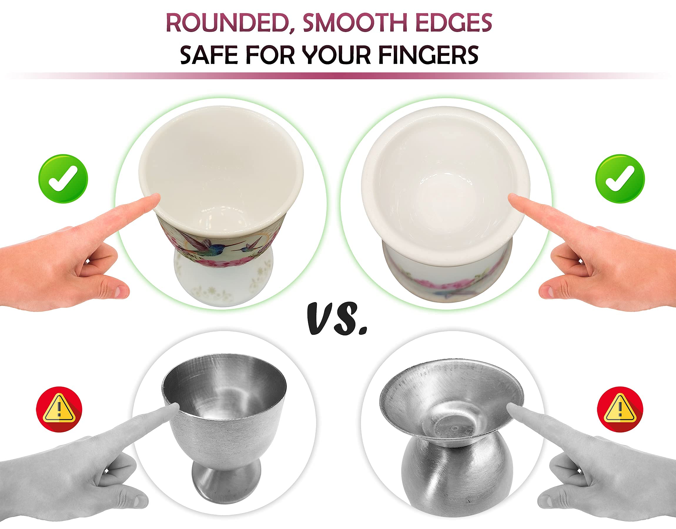 NobleEgg Complete Egg Cracker Topper Set | Unique Egg Cups for Soft Boiled Eggs, Egg Timer Pro, True 18/10 Egg Spoons, Egg Topper, Stylish Gift/Storage Box