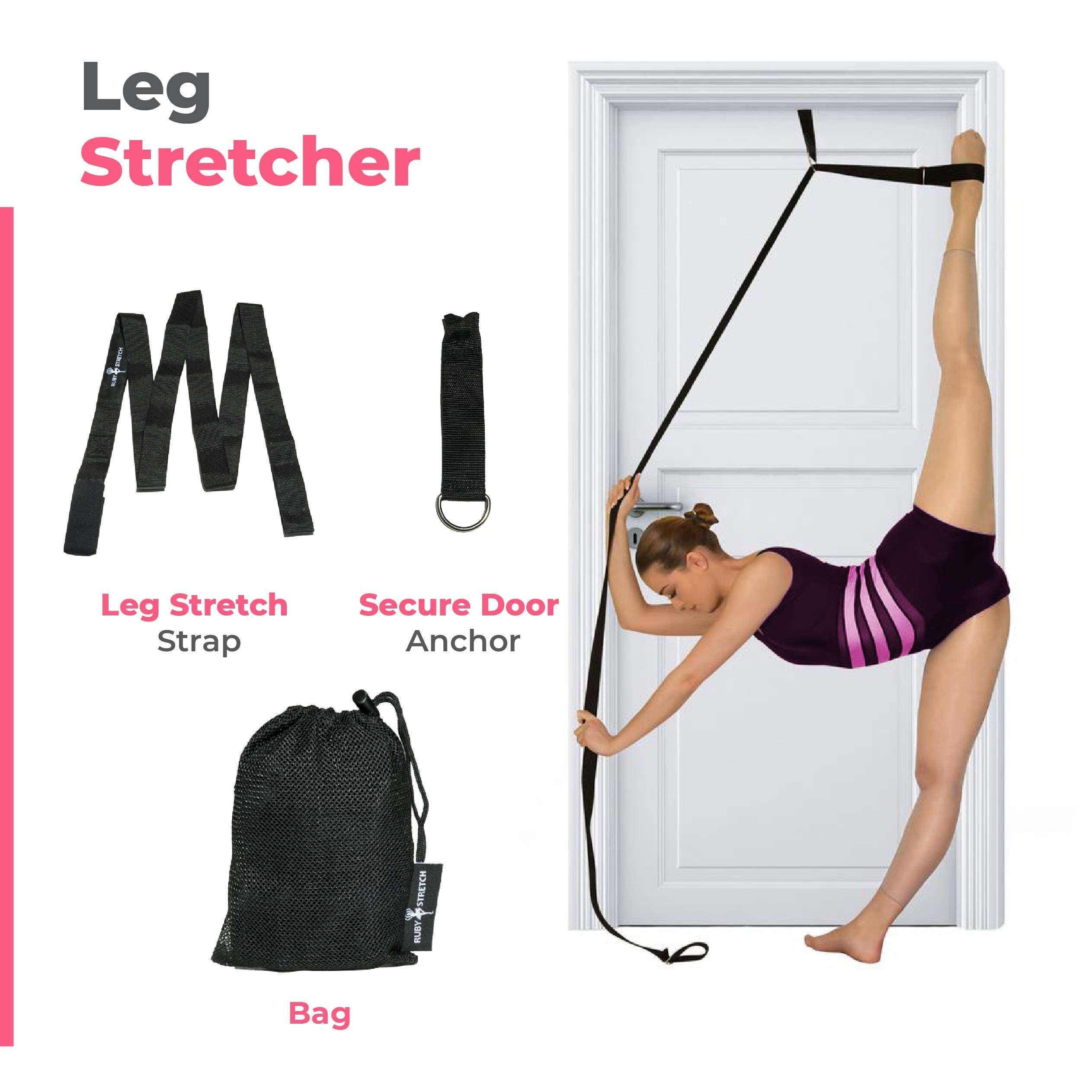 Leg Stretching Strap β Adjustable Ballet Stretch Strap with Door Anchor to Improve Flexibility, Easy to Install Flexibility Equipment Stretching Trainer for Ballet, Dance, Yoga, Gymnastics or Cheer
