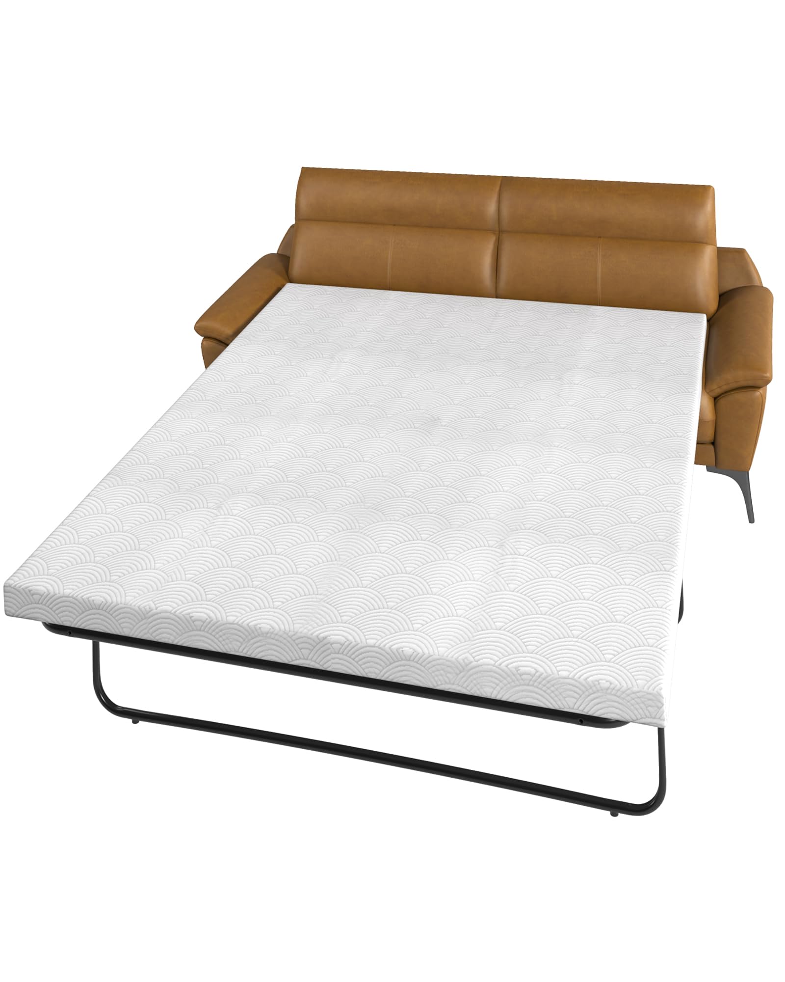Zenzy 4" Full Sofa Bed Mattress Replacement, [CertiPUR-US Certified] [Pressure-Relieving] Memory Foam Sofa Mattress Topper with [Ultra Soft] [Washable] Cover [Sofa Not Included] 72"*52" Full- Gray