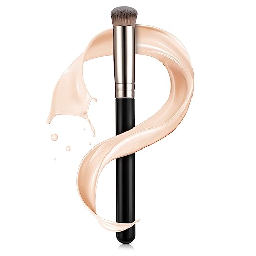 WLLHYF Concealer Brush Foundation Brush, Eye Mini Angled Flat Top Kabuki Nose Contour Brush, Liquid Blending Mineral Powder Makeup Tools (14 x 145mm, Long)