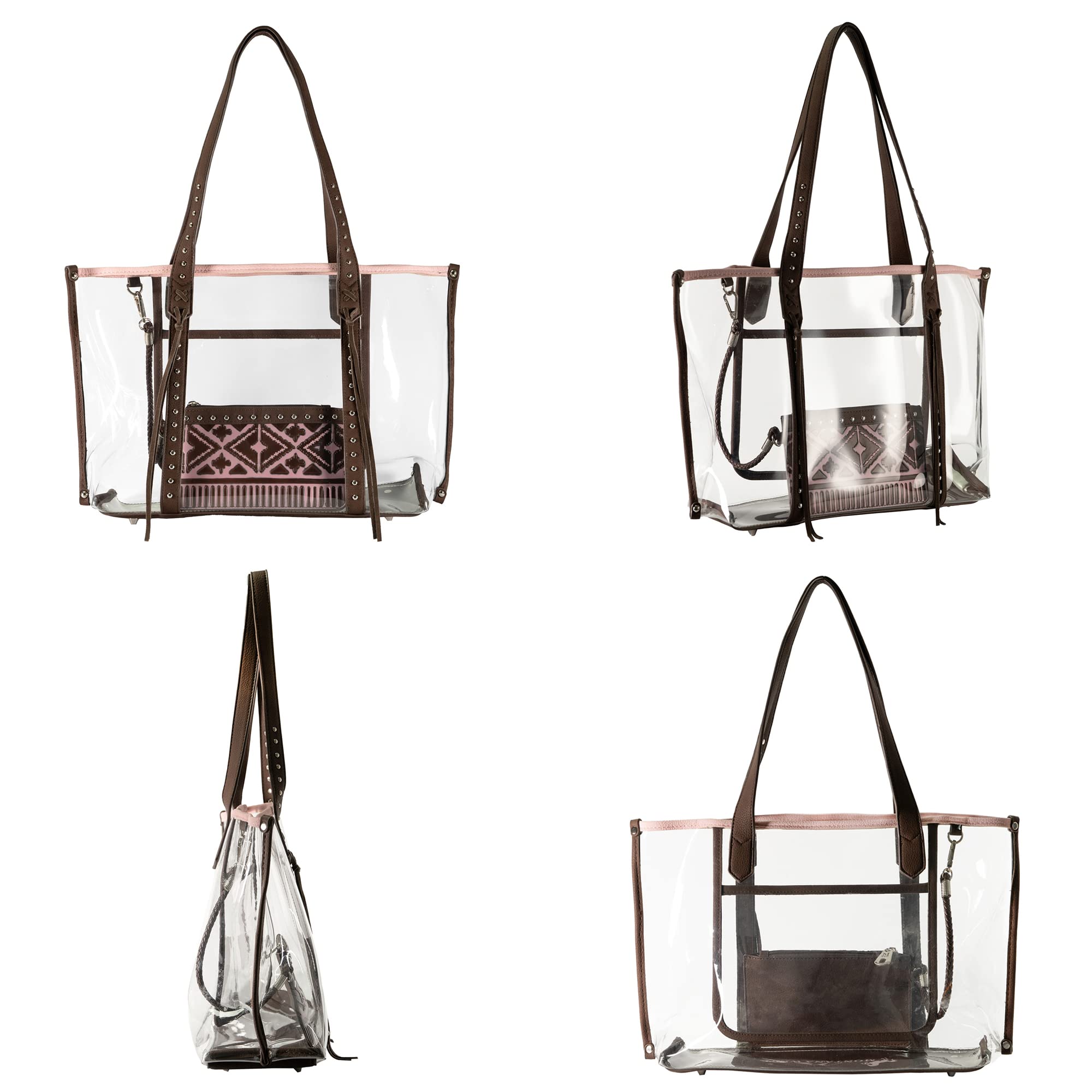 Montana West Western Clear Bag Stadium Approved for Women Aztec Collection Shoulder Bag Transparent Tote Bag MW1122-8317CF