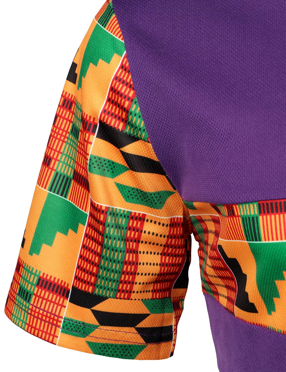 LucMatton Men's African Pattern Printed T-Shirt and Shorts Set Sports Mesh Tracksuit Dashiki Outfits Purple Large