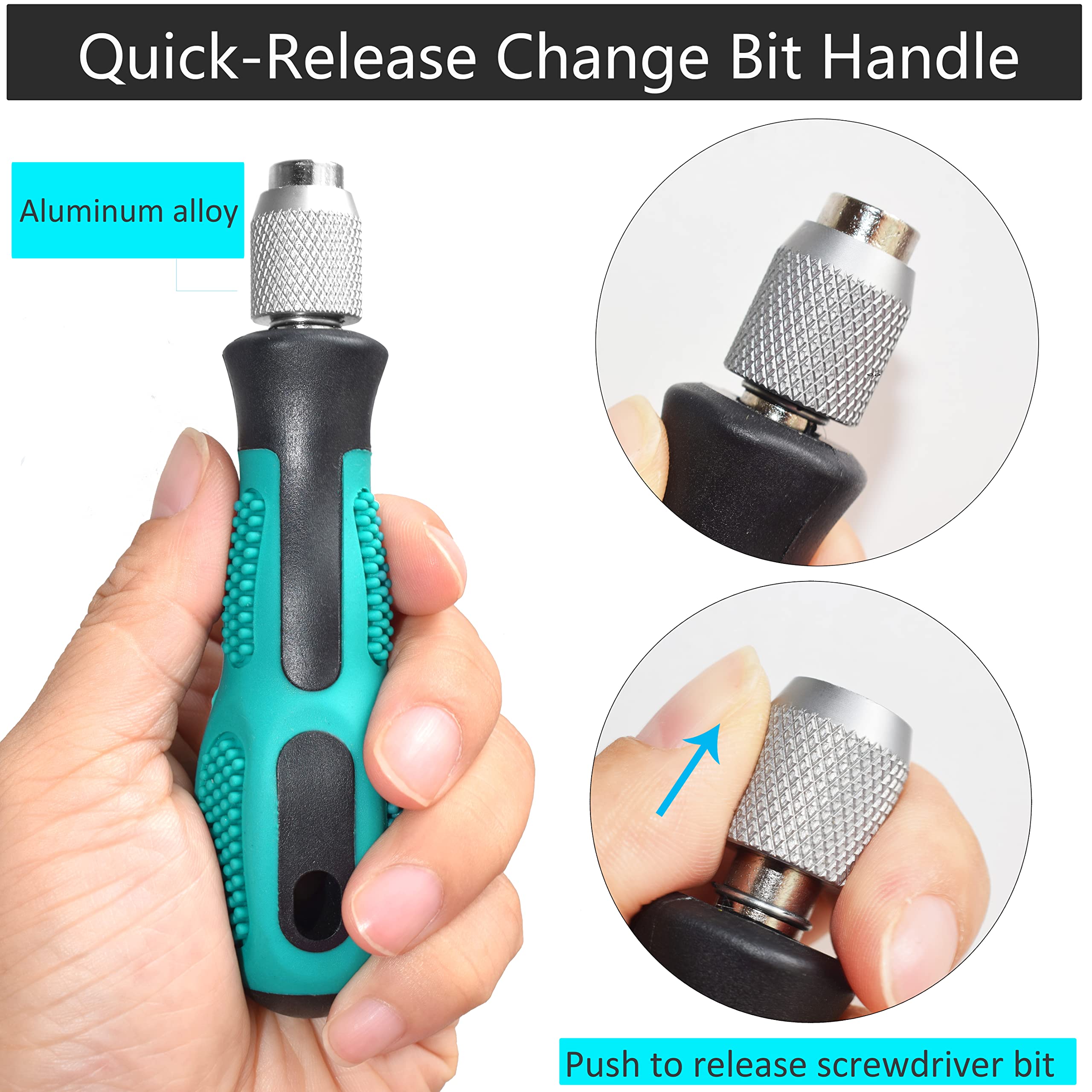 Square Screwdriver Bit Set With Bit Handle and Bit Extension 6 Sizes SQ1 SQ2 SQ2.74 SQ3 SQ4 SQ5, SKZIRI 8in1 Square Head Screwdriver Kit with Quick Release Bit Handle Holder and Magnetic Extension