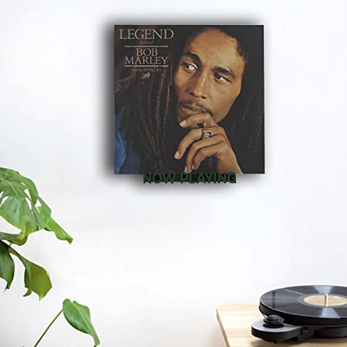 WPESI Now Playing Vinyl Record Stand Wall Mount,Vinyl Record Wall Mount Display,Vinyl Wall Mount Albums Hanging Vinyl Record Wall Record Display Storage Holder, Vinyl Record Stand (Dark green)