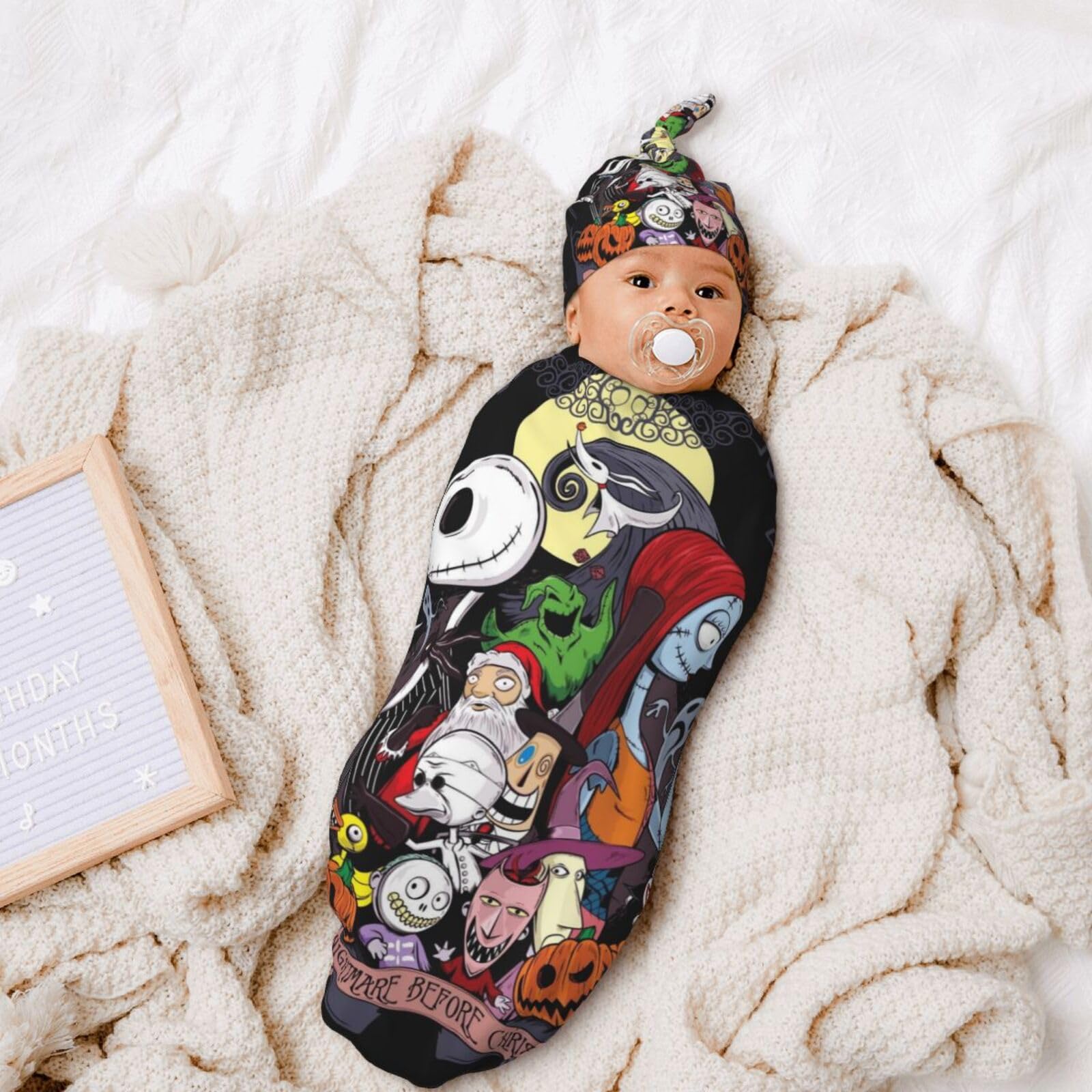 LUFCVEQ Swaddle Set Swaddle Blanket for Newborns Swaddle Blanket with Skull Pumpking