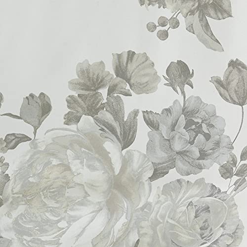 Madison Park Simone Floral Design Sheer Window Curtain Voile Privacy Drape for Bedroom, Livingroom, 42" x 216", Scarf, White