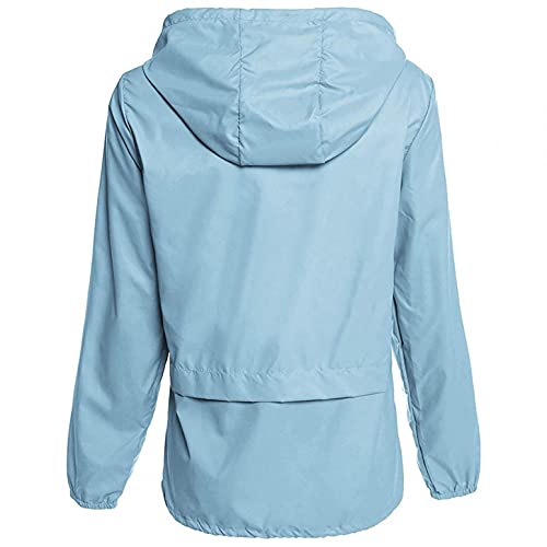 MITCOWBOYS Hooded Jacket Coat for Women Waterproof Trench Coat Solid Splice Pocket Windbreaker Long Sleeve Loose Outwear Raincoats
