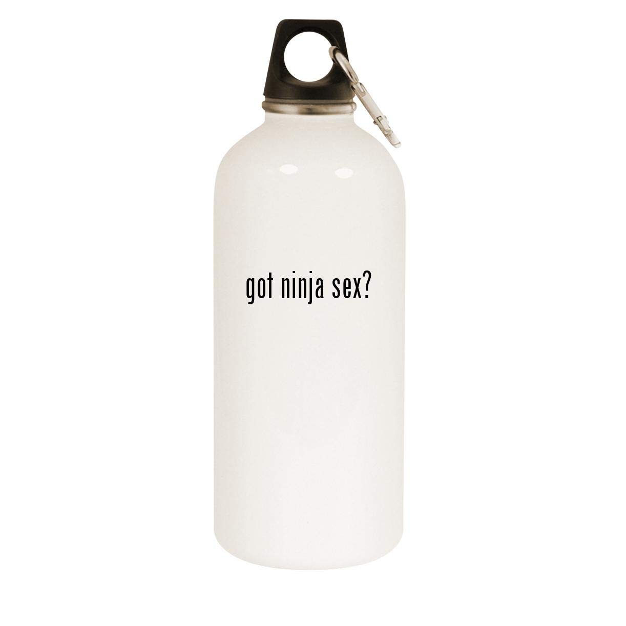 Molandra Products got ninja sex? - 20oz Stainless Steel White Water Bottle with Carabiner, White
