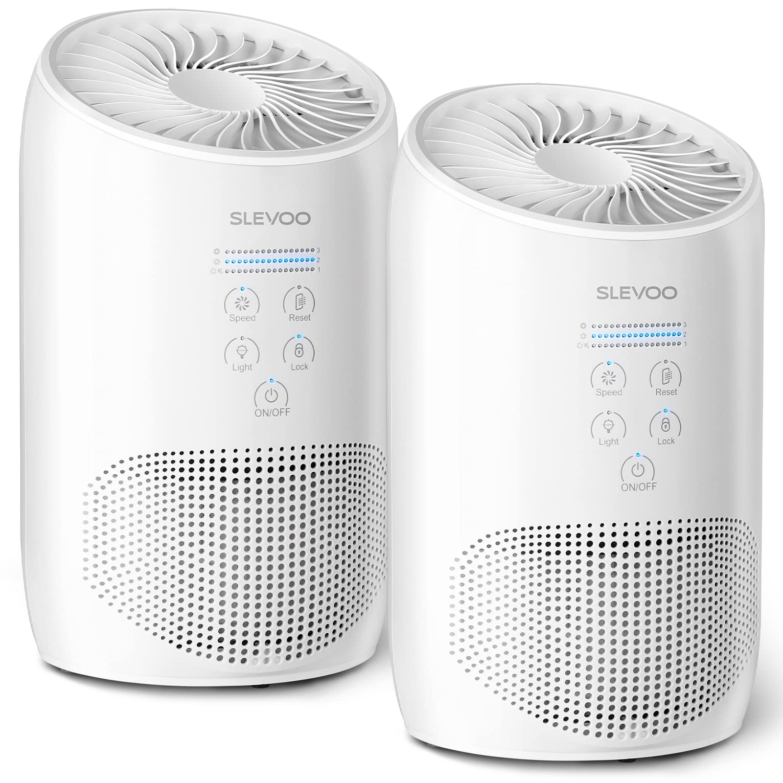 Slevoo BS-03 Air Purifier Filter Replacement - 2 Pack, Come with BS-03 HEPA Air Purifiers-2 Pack