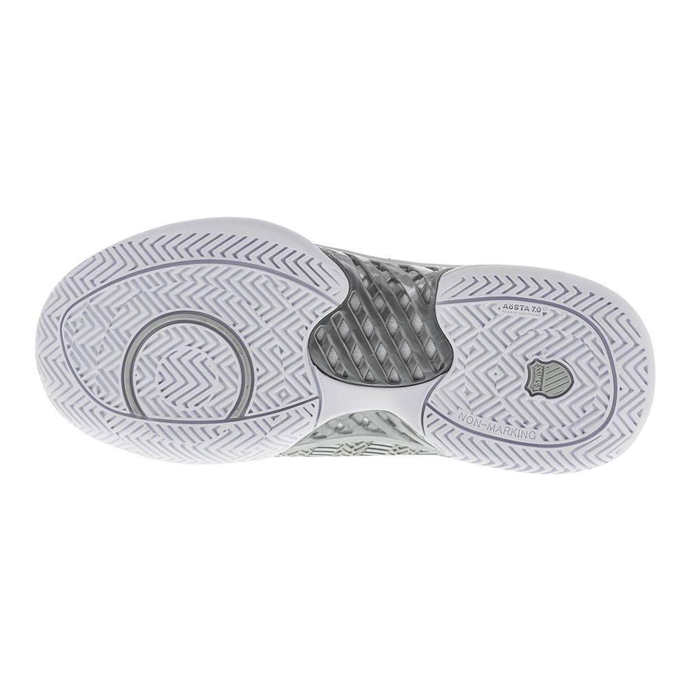 K-Swiss Women's Hypercourt Express Tennis Shoe, White/Silver, 6 M