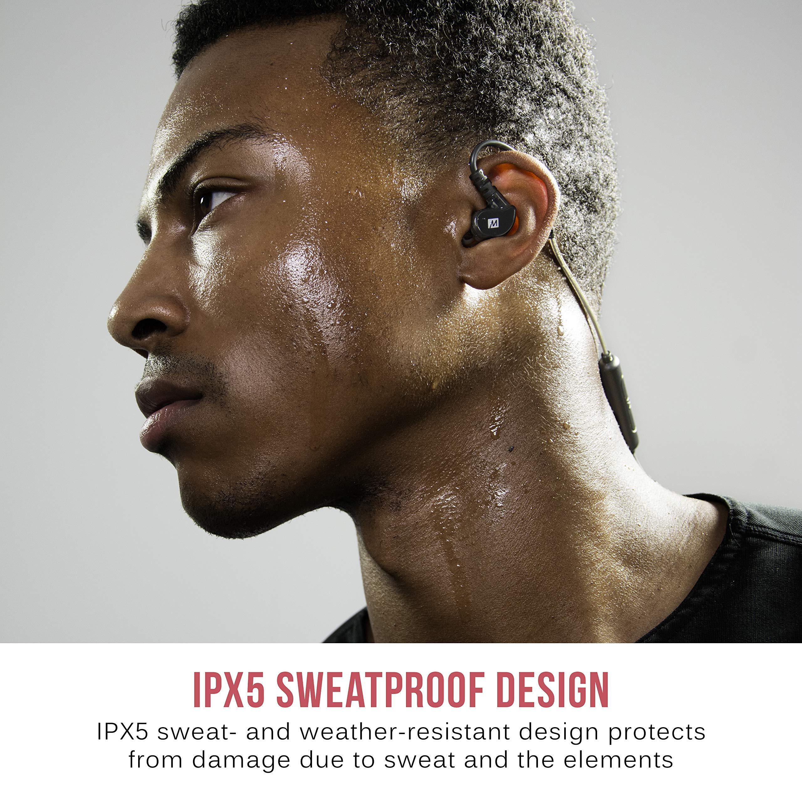 MEE audio M6B Bluetooth Wireless Sweatproof Sports in-Ear Headphones with Headset, Bluetooth 5.0, and 9 Hour Battery Life (Latest Version)