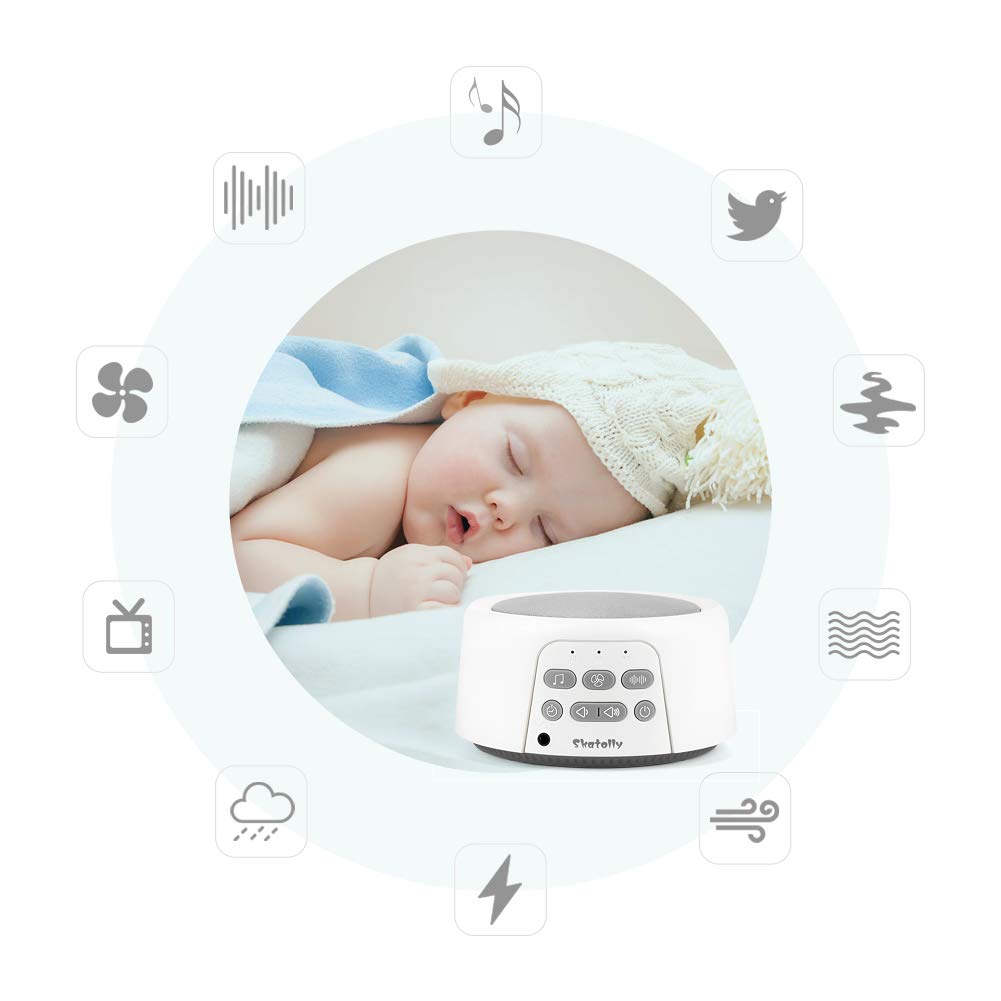 Sound Machines White Noise Machine with 24 Natural Soothing Sounds, 4 Sleep Timer Powered by AC or USB for Baby Kids Adults