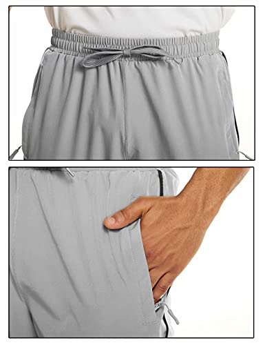 MAGCOMSEN Mens Joggers Sweatpants Zipper Pockets Quick Dry Summer Hiking Pants Open Bottom Lightweight Yoga Pants Gym Pants Running Pants Workout Pants