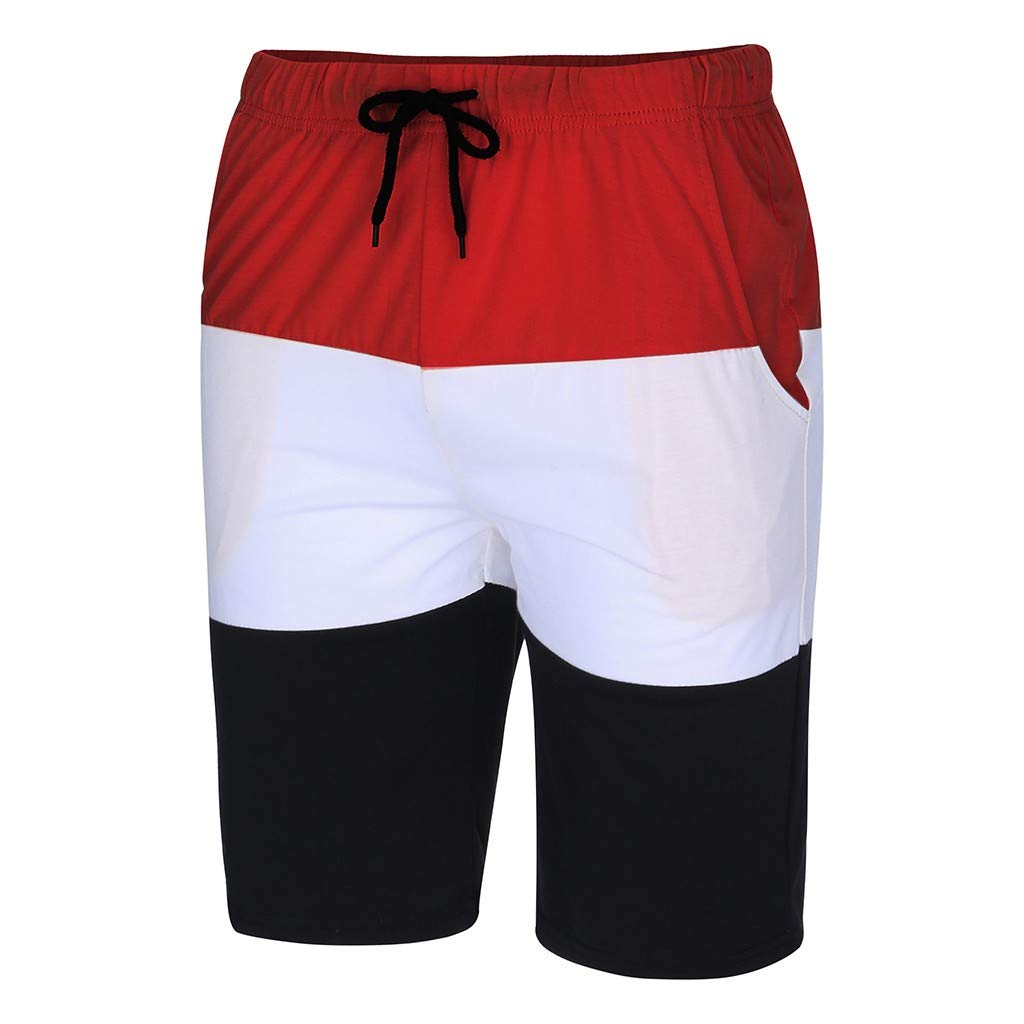 Mens 2 Piece Outfit Sport Set Short Sleeve Summer Leisure Casual Short Thin Sets Red