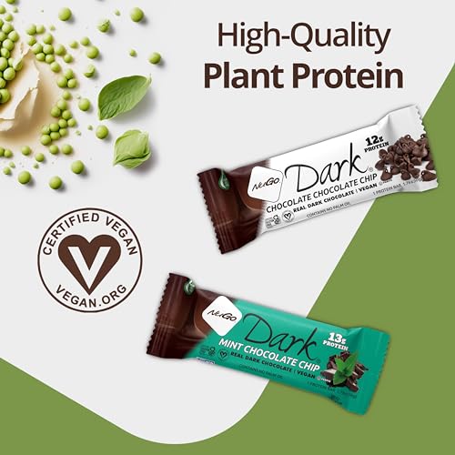 NuGo Dark Pretzel and Sea Salt, 12g Vegan Protein, 200 Calorie, Gluten Free, 24 Count