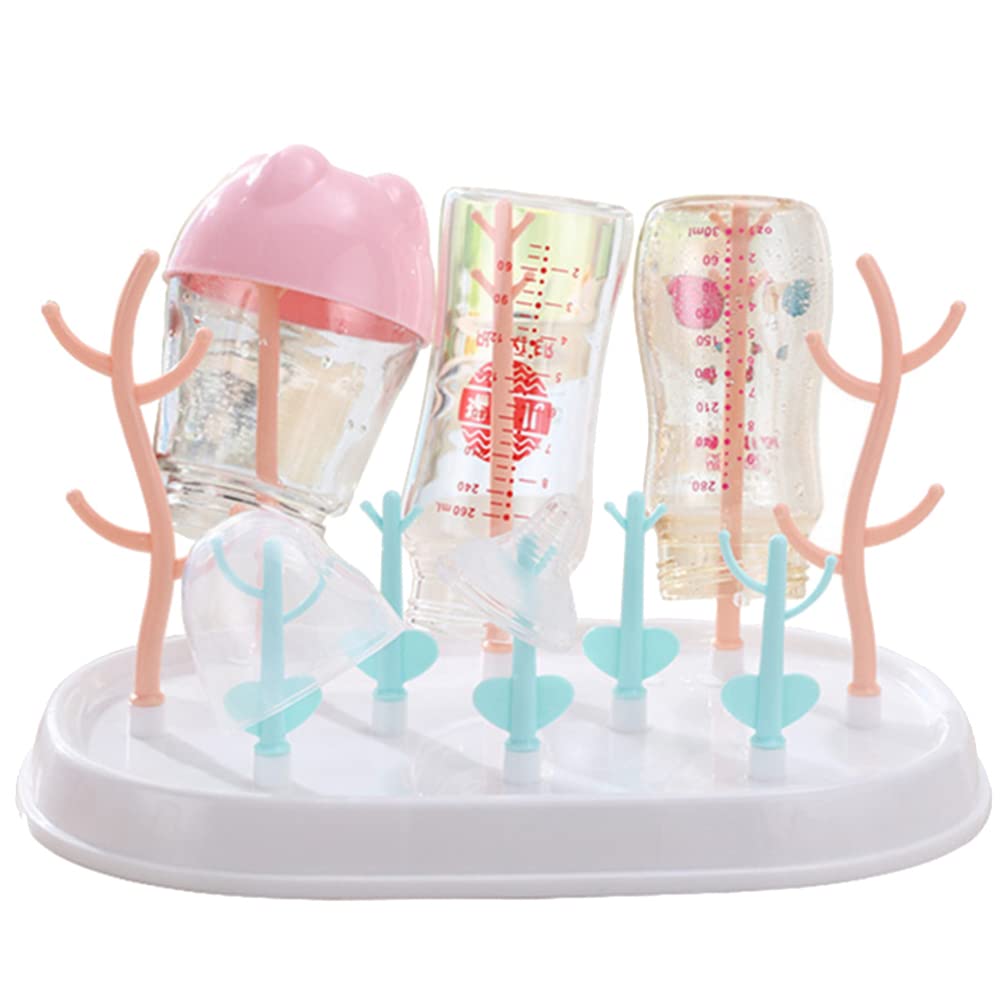 Toddmomy Baby Bottle Drying Rack with Lid Cover Baby Bottle Storage Box Sippy Cup Drying Holder Bottle Nipples Accessories Space Saver Kitchen Cabinet Organizer