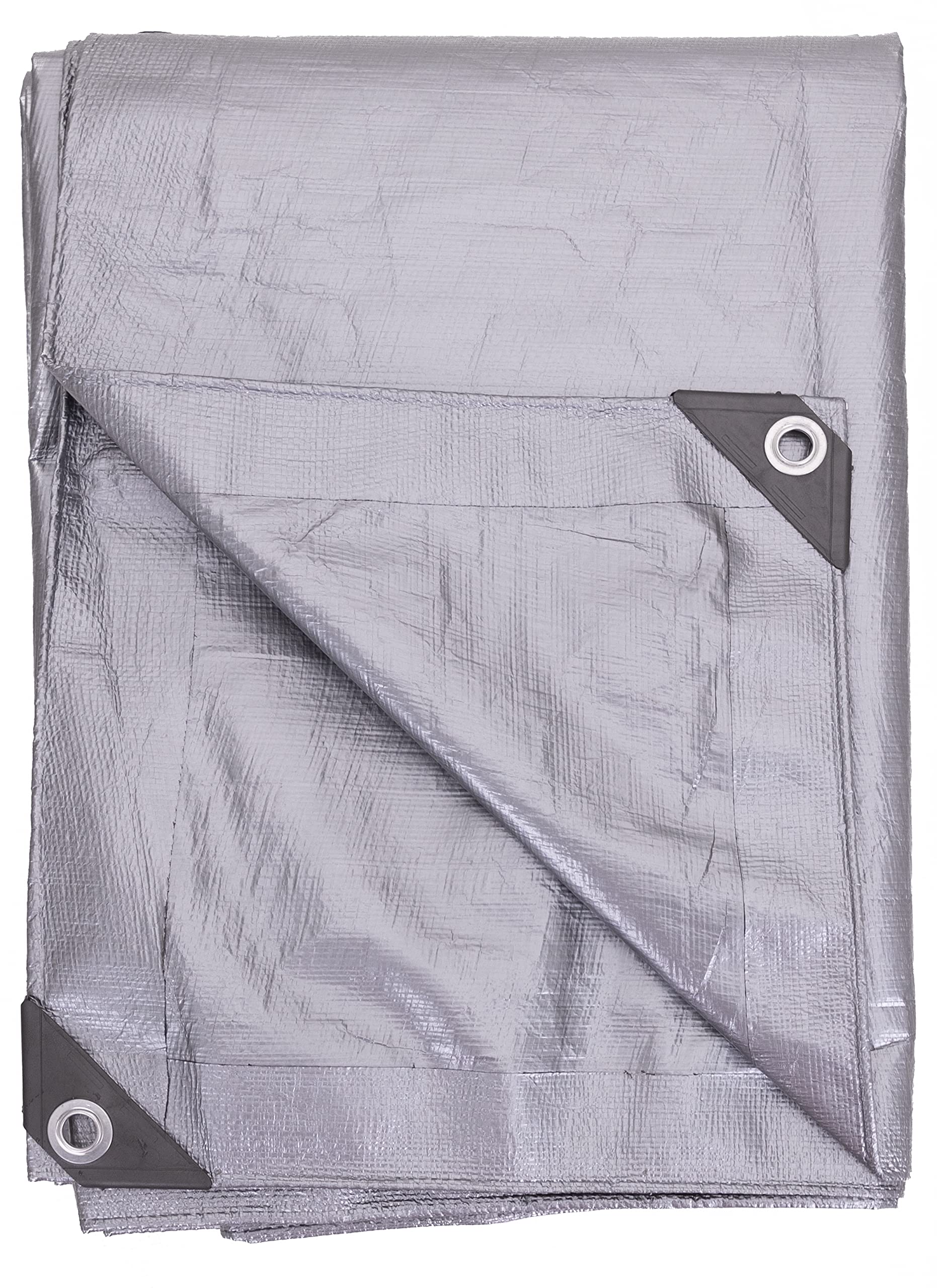 Kotap 24 x 24 Ft. Heavy-Duty Protection/Coverage Tarp, Superior Weave for Greater Longevity, 10-mil Multi-Use, Waterproof, TRS-2424, Silver (1-Pack)