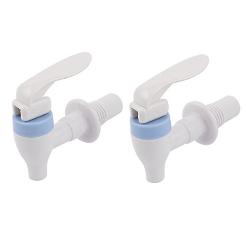 Qtqgoitem Plastic Drink Water Tap Faucet 17mm Thread 2pcs White Blue (Model: 2fc 31e 64b 9d7 f77)
