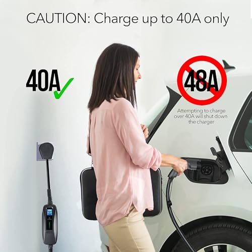 Lectron Electric Vehicle Charger 40 Amp - Level 2 EV Charger (240V) with 15ft Extension Cord & NEMA 14-50 Plug Compatible with All J1772 EVs