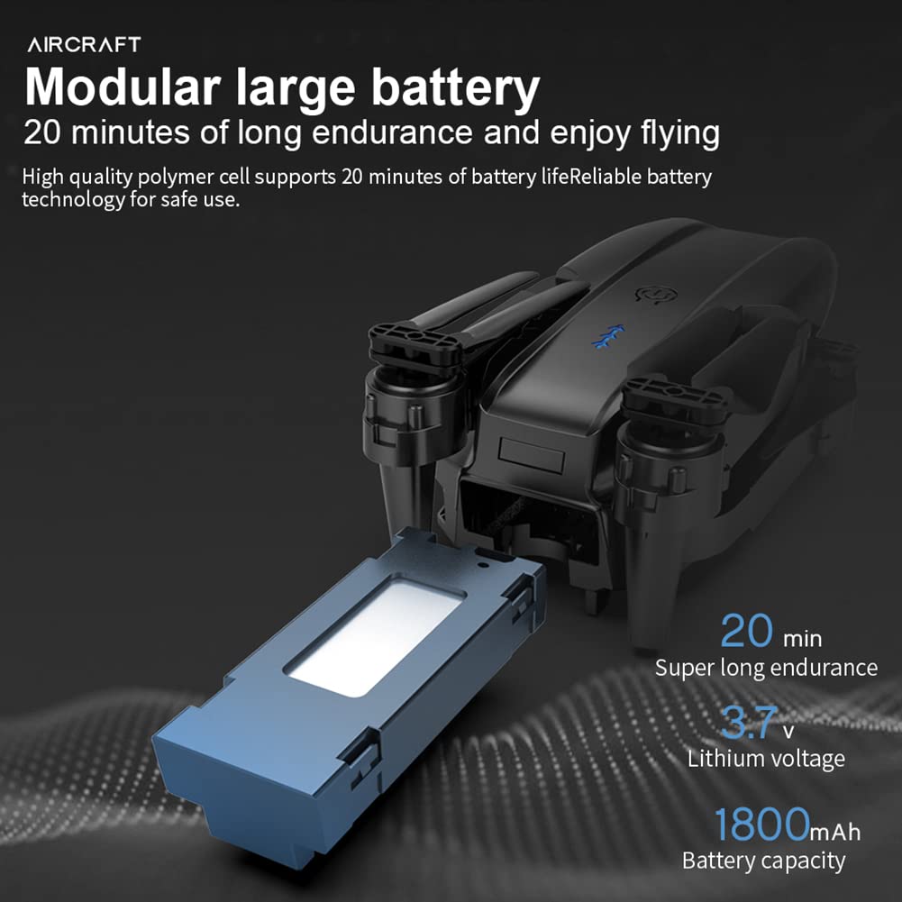 KADOWL Drone for Kids adult with 4K Camera,Remote Control Foldable Drone with Carrying Case,Gifts for Boys Girls with Altitude Hold, Headless Mode, One Key Start Speed Adjustment Auto Hovering, 3D Flips 2 Batteries, Long Endurance, Black