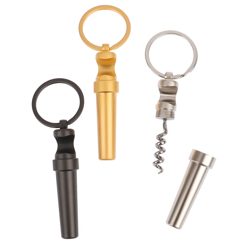 TBoxBo 1Piece Bottle Opener Keychain 3 in 1 Portable Bottle Opener Wine Bottle Corkscrew Portable Wine Beer Can Opener Mini Keychain Wine Opener Outdoor Corkscrew Kitchen Tools for Men & Women,Silver