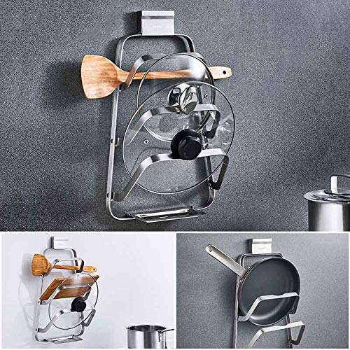 WWFS Kitchen Tool 3-Layer Anti-Drop Metal Drying Storage Rack Pan Lid Cover Holder Hold Several Pot Lids at The Same Time