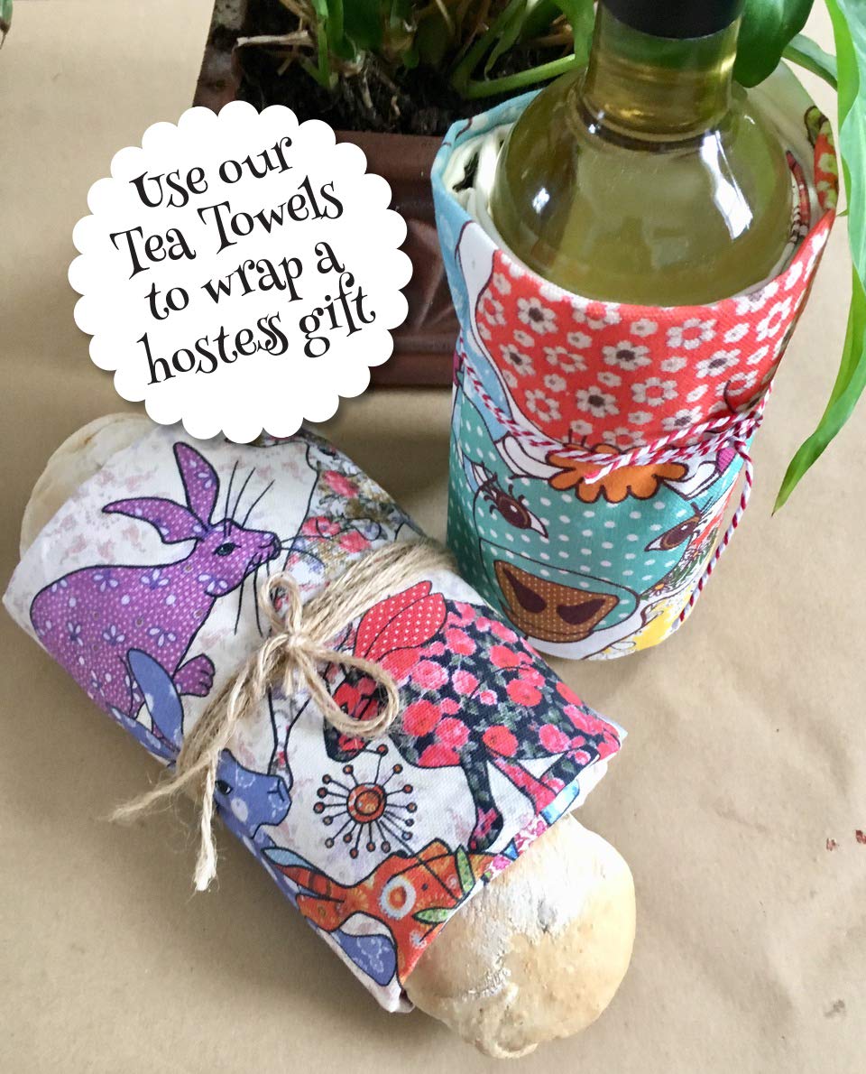 MollyMac | British Cream Tea Dish Towel | Decorative Bar Towel | Soft Absorbent Dish Cloth | Kitchen Decor | Gift for Dinner Party Birthday New Home | Made in UK | 28”x18” 100% Cotton Tea Towel