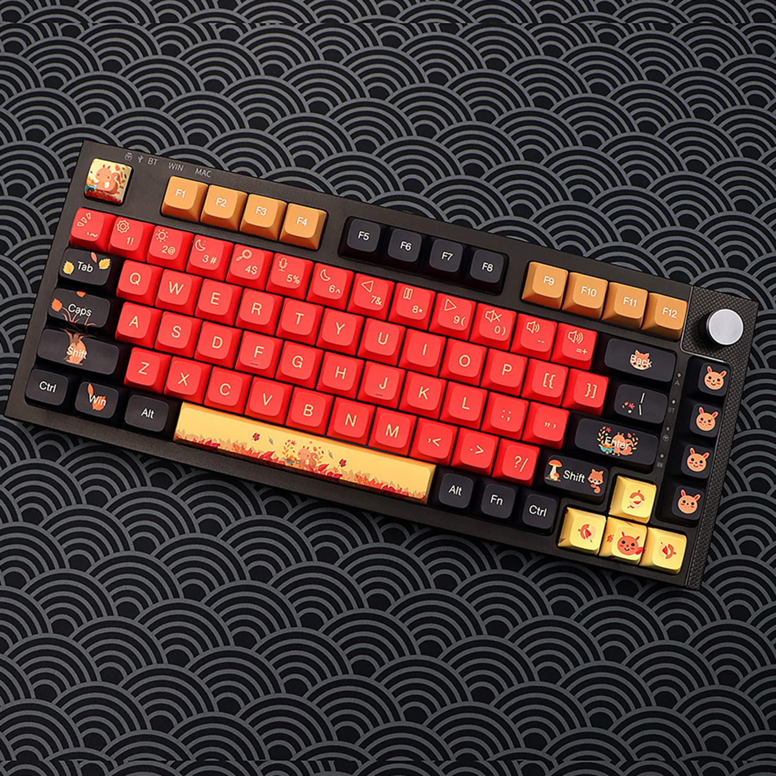 Squirrel Diary XDA Keycap 139 Keys Keycap Five-Sides Thermal for Mechanical 7U 6.25U Space XDA Profile Keycaps Cartoon Animal Theme 139-key Keycap Set for Gaming Keyboards