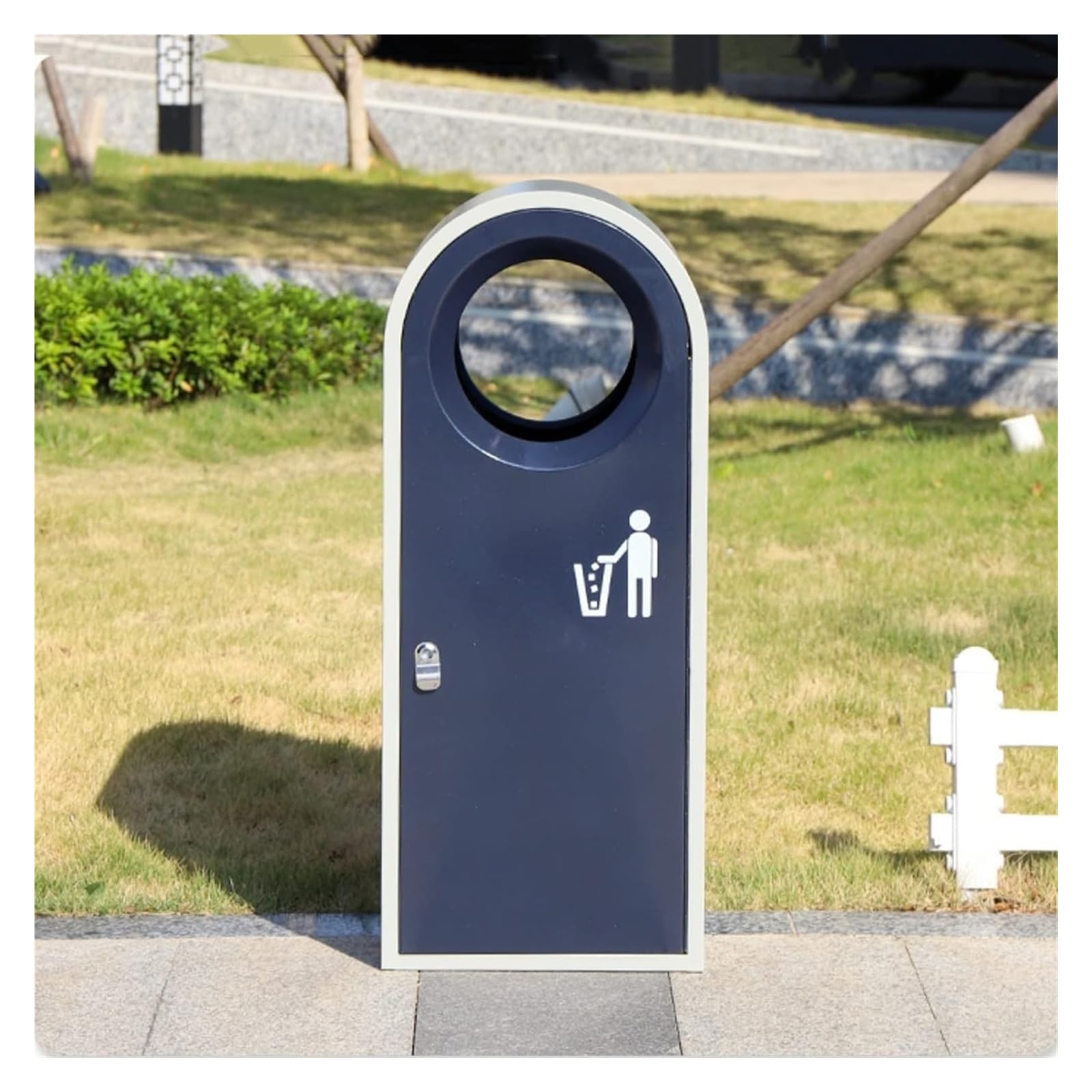 YUSIWOAL Trash Cans Outdoor Trash Can Galvanized Commercial Trash Bins Large-Capacity Garbage Can Mall Park Waste Bins 52l/13.7 Gallons Outdoors and Home