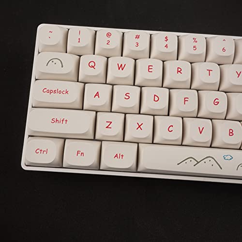 Yuisle 123PCS Keycaps Profile Graffiti White Mechanical Keyboard- Keycaps DYE-SUB for MX- Switches Gaming Keyboards DIY 123PCS