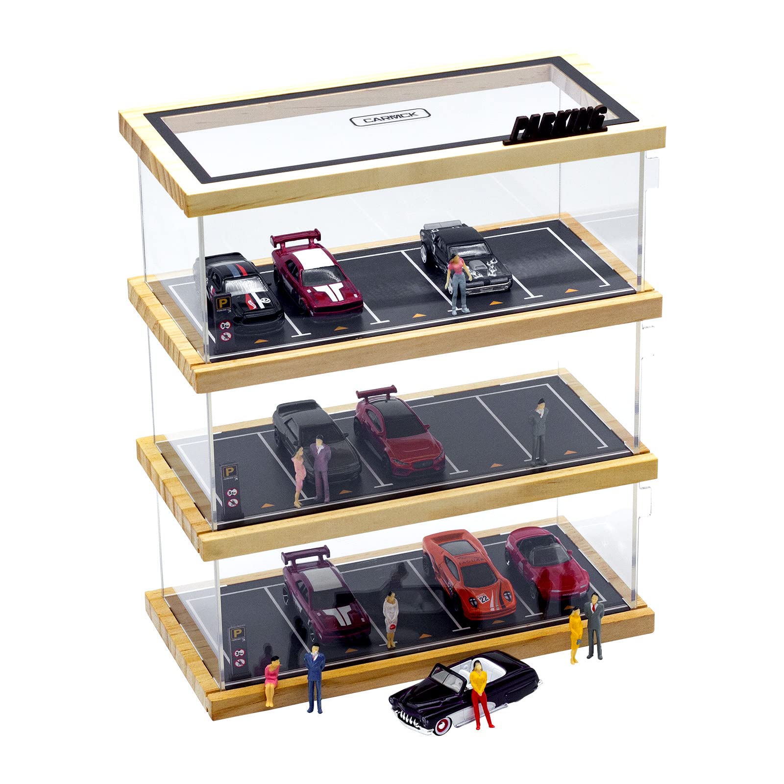 SIKIVOT 1/64 Hot Wheels Display Case,Scale Garage Display Case, Die-cast Car Garage Display Case,Hot Wheels Parking Garag,Variable Single Layer or Double Layer or Triple Layer,with Acrylic Cover (626)