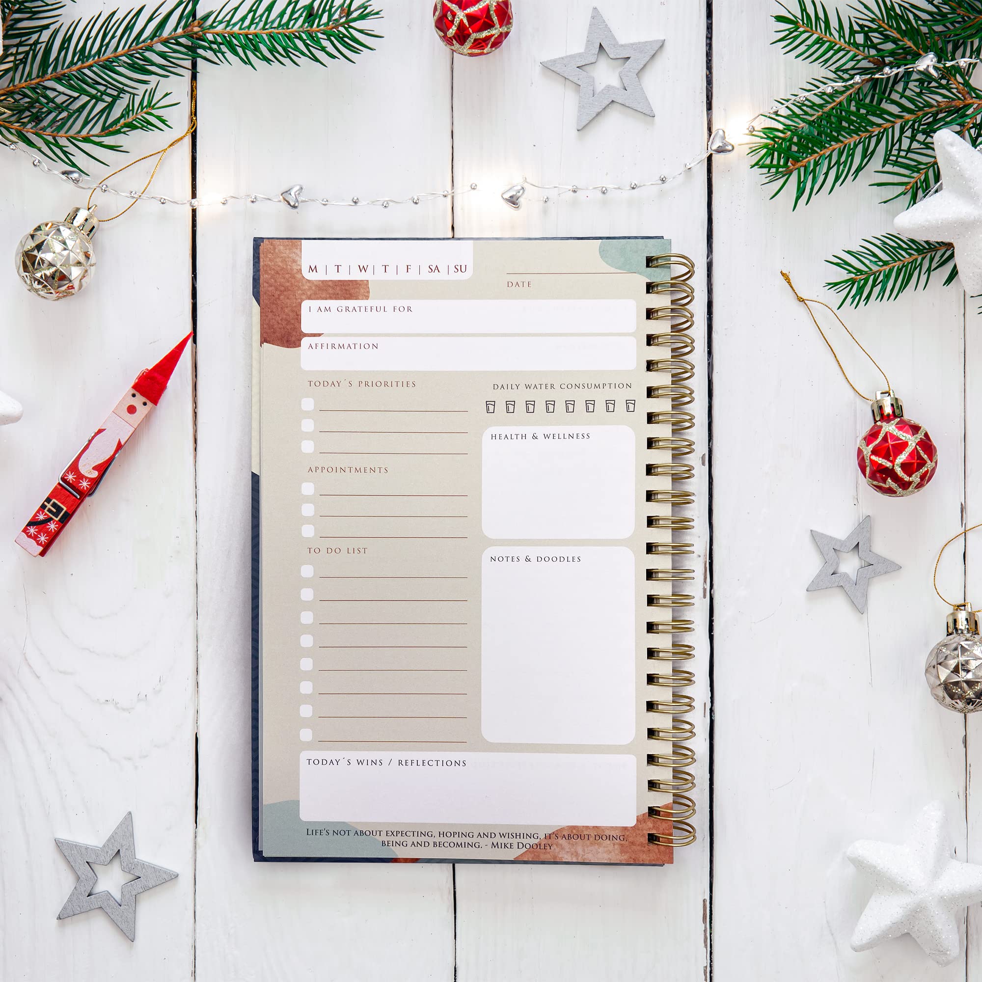 MESMOS Undated Daily Planner Organizer, To Do List Notebook for Women & Men, Small Business Cute Office Supplies, Productivity Planner, Daily Journal (120 Days,A5)