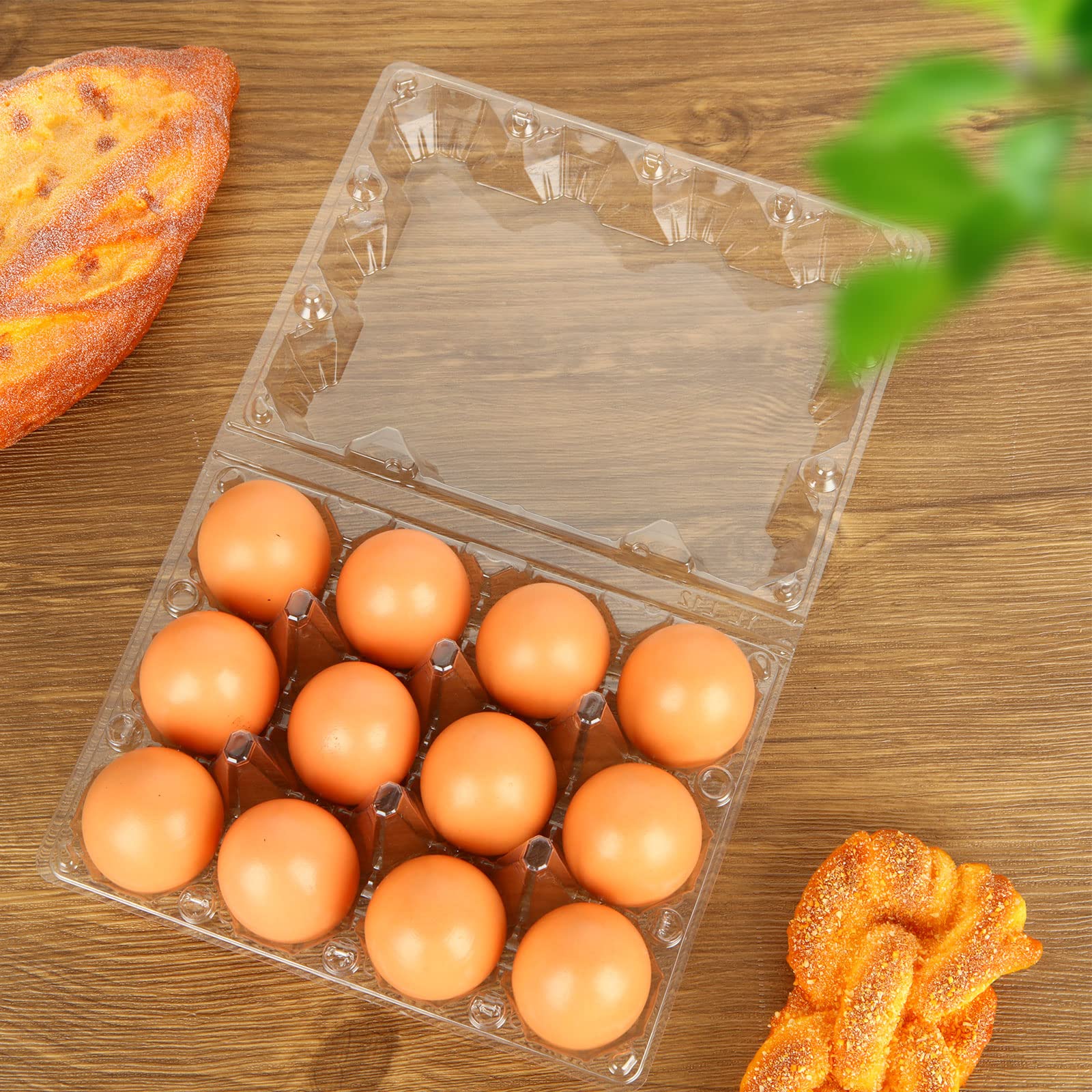 Plastic Egg Cartons Bulk, 40 Packs Empty Clear Plastic Egg Cartons to 12 Eggs, Reusable Chicken Egg Cartons for Family Pasture Chicken Farm, Business Market Display, Storage