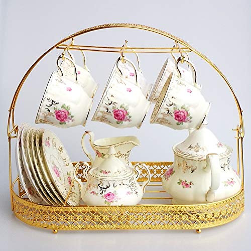 Piscepio Mug Holder Coffee Mug Rack Coffee Cup Holder Stand Dishes Organizer Wrought Iron Mug Drainer Storage Drying Rack for Counter Cabinet Table Kitchen Restaurant Office (Gold A)