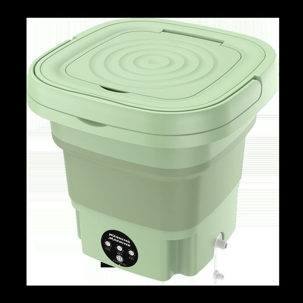 MOCOFO 8L Folding Washing Machine - Mini Portable Washing Machine for Camping, RV, Travel - Suitable for Underwear, Bra, Socks - 8L Large Capacity - Home Use(green)