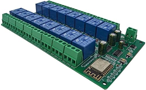 ZOHIKO WiFi Relay Module ESP8266 16 Channel WiFi Relay Module ESP 12F Development Board 5V/12V/24V/10A Power Supply Accessories