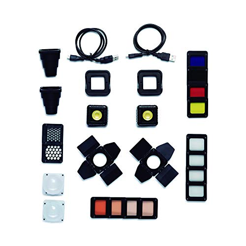 Lume Cube 1.0 - Professional Lighting Kit, 22-Piece LED Lighting Kit with Diffusion and Gels for On & Off Camera Video and Photography